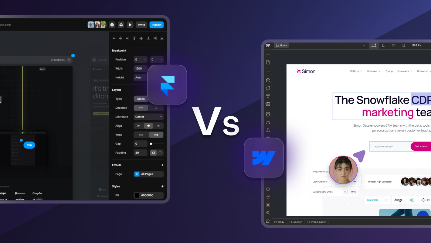 Framer vs Webflow | Amply | Comparisons